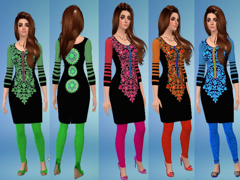 The Sims Resource | Indian kurti Set 2