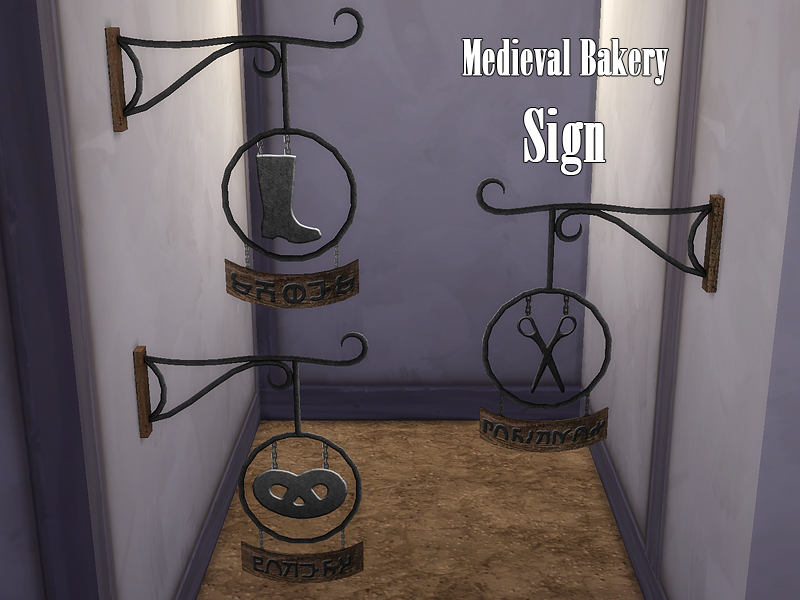 The Sims Resource | Medieval Bakery Sign