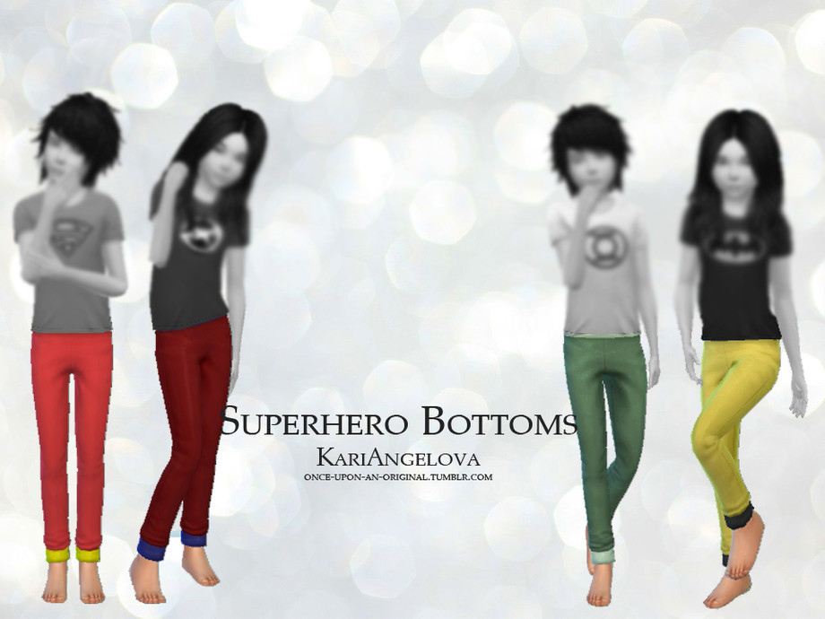 The Sims Resource | Unisex Superhero Bottoms