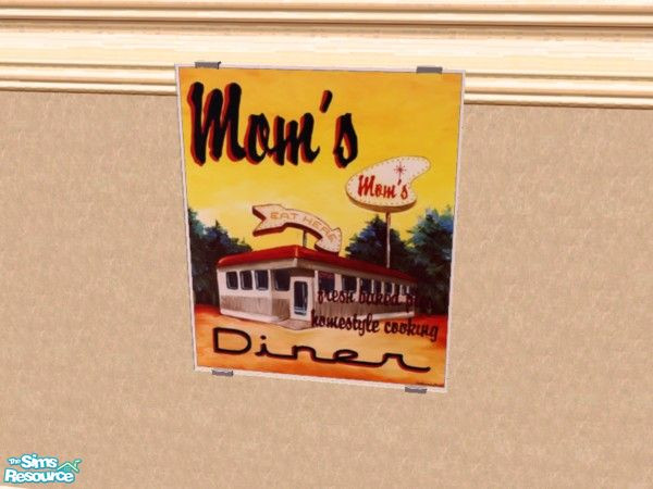 The Sims Resource - Diner Sign Poster Set 2 - Mom's Diner