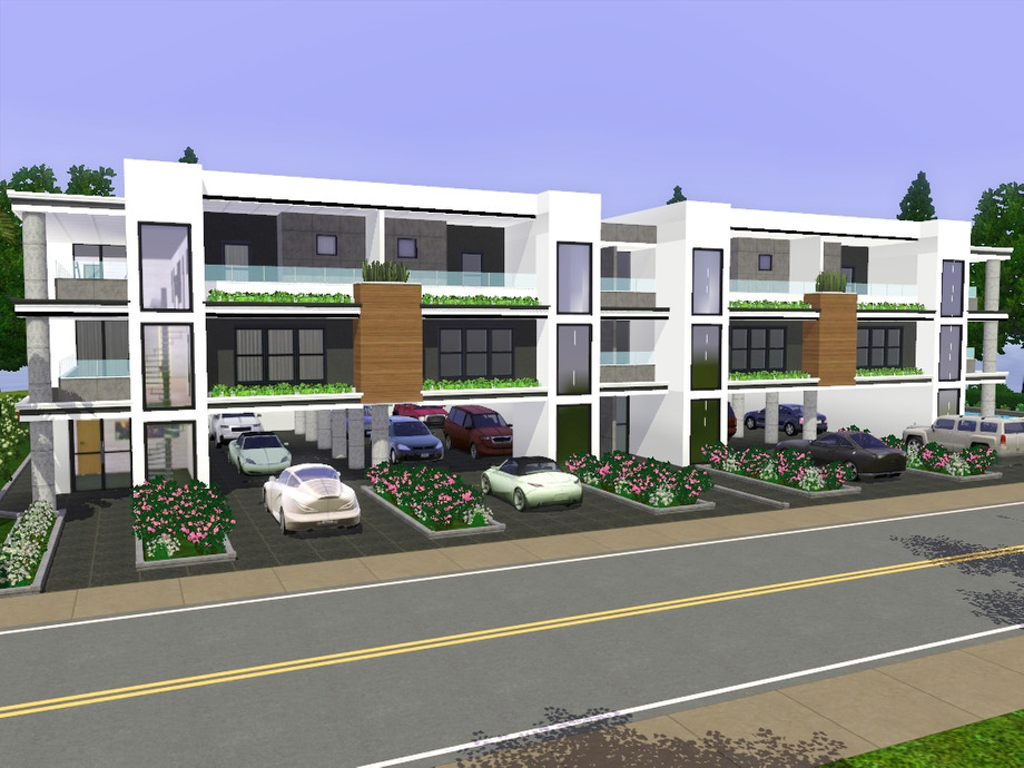 The Sims Resource | Modern Row Houses