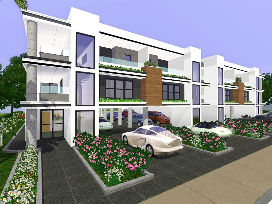 The Sims Resource | Modern Row Houses