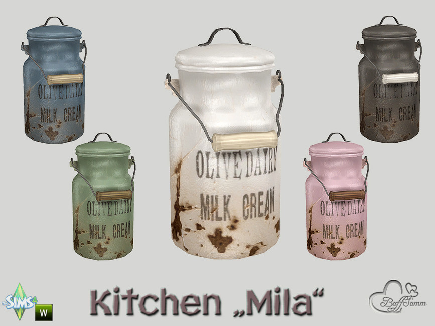 The Sims Resource - Kitchen Clutter Mila Milkcan