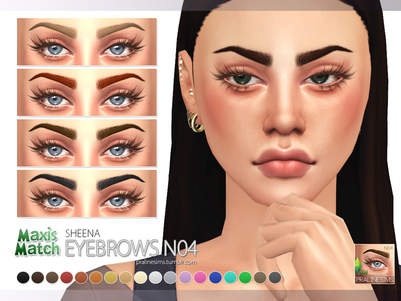 Pralinesims' Maxis Match Eyebrow Pack N01