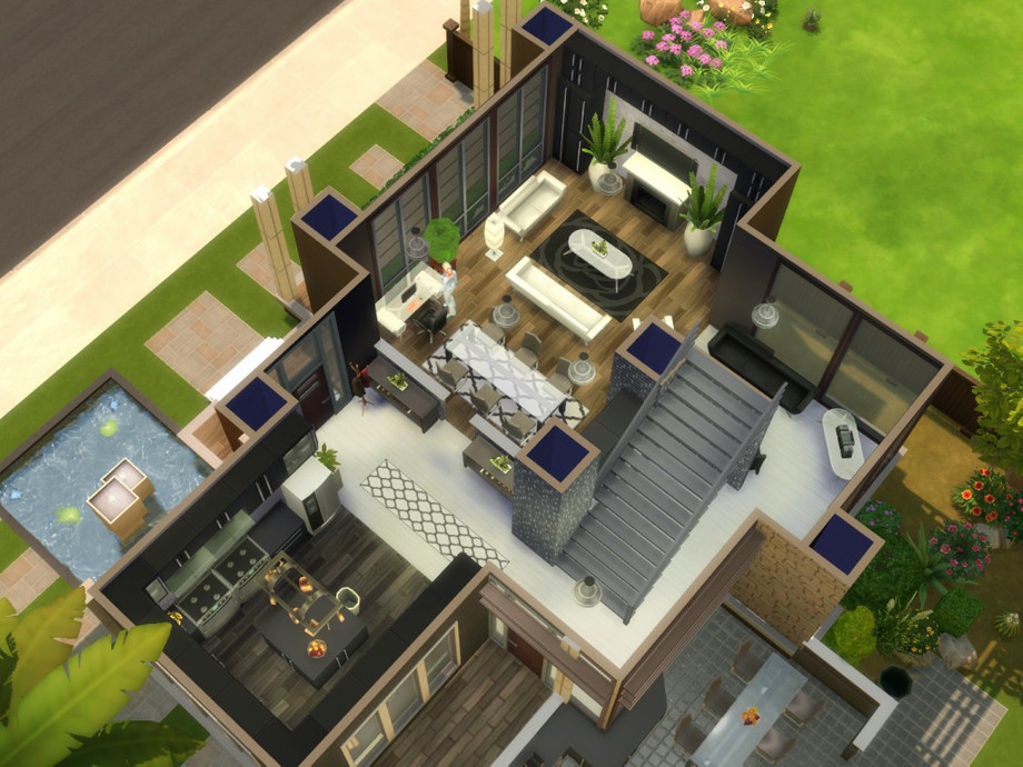 The Sims Resource | Modern Basegame Mansion
