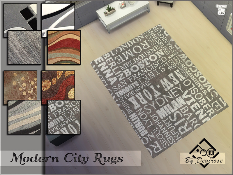The Sims Resource | Modern City Rugs Set