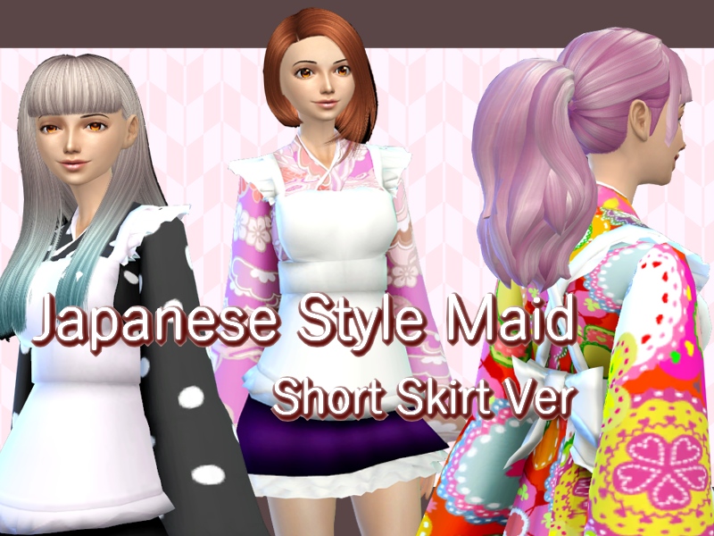 The Sims Resource | Japanese Style Maid Short Skirt Version