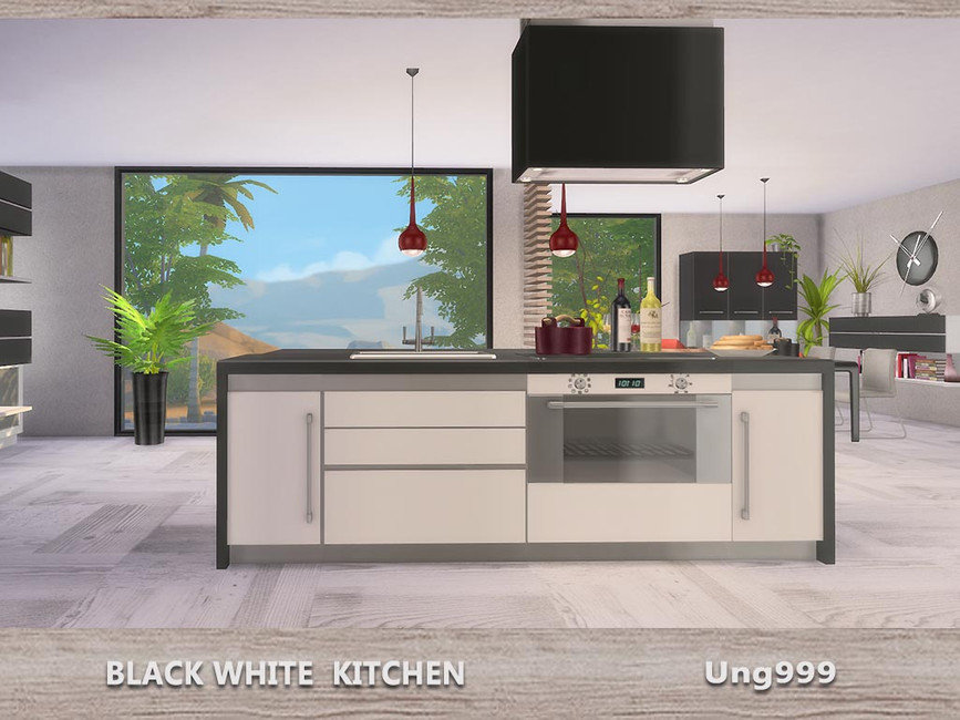 The Sims Resource - Black White Kitchen