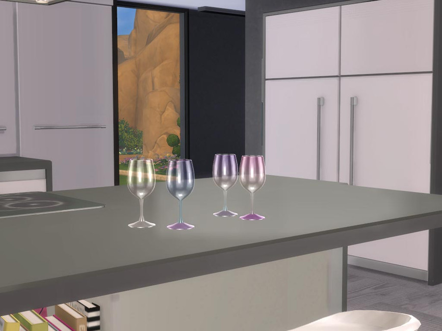 The Sims Resource - Black White Dining - Wine Glass Empty