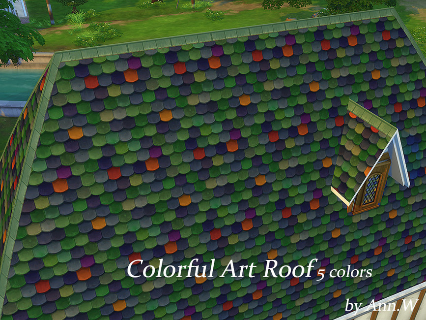 The Sims Resource - Colorful Art Roof