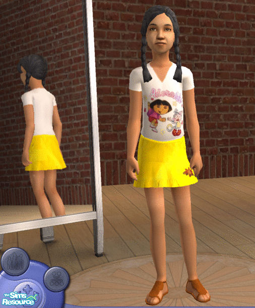 The Sims Resource | Dora the Explorer yellow skirt