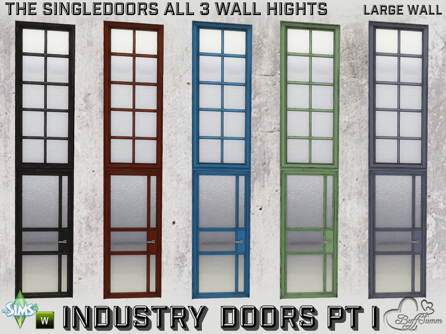 The Sims Resource | Industry Singledoors v2 1x1 LW Full
