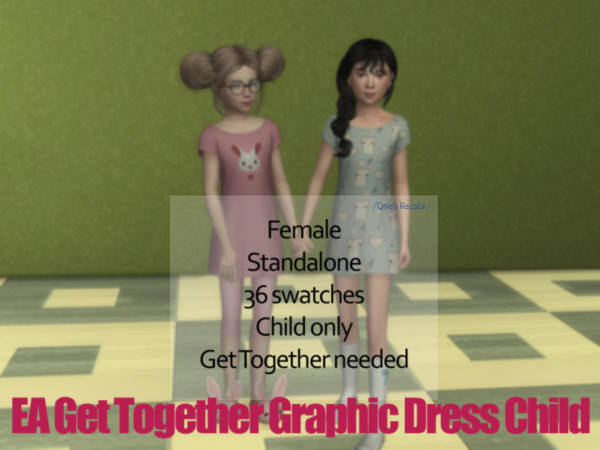 The Sims Resource | Qnie Recolor- EA GT Graphic Dress Child - Get ...