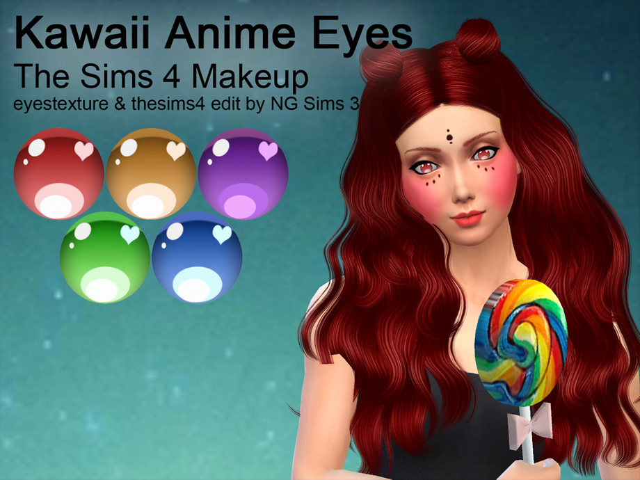 The Sims Resource | Kawaii Anime Eyes (TS4-FacePaint)