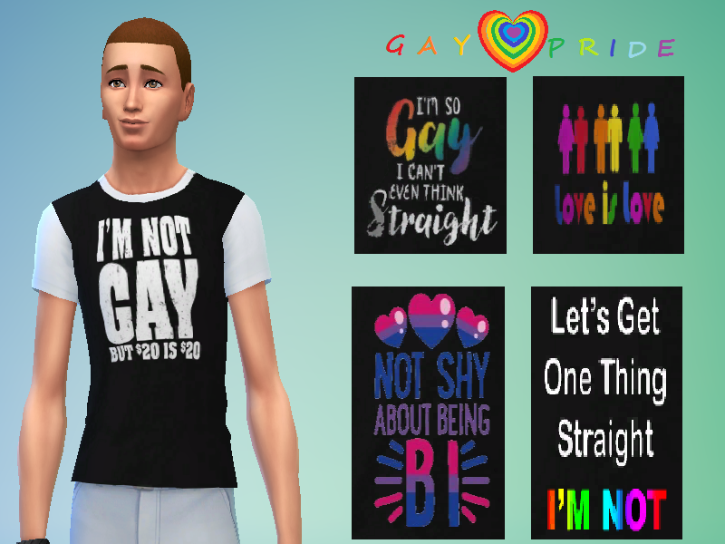 The Sims Resource | Gay Pride T-Shirt V2
