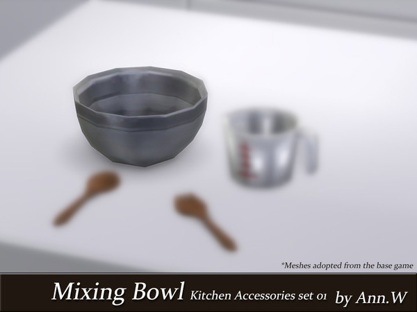 The Sims Resource | Mixing Bowl - Kitchen Accessories Set 01