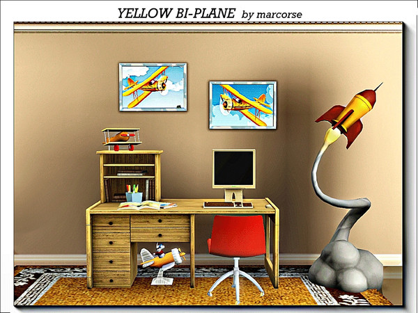 The Sims Resource | Yellow Bi-Plane_marcorse