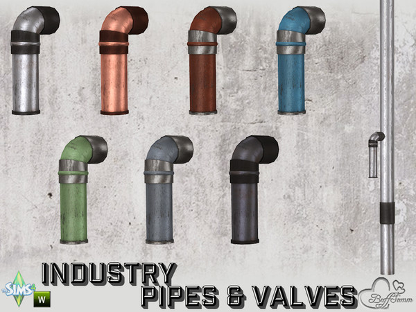 The Sims Resource | Industry Pipes Small Curve Down