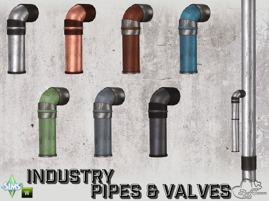 The Sims Resource | Industry Pipes Large Curve Down