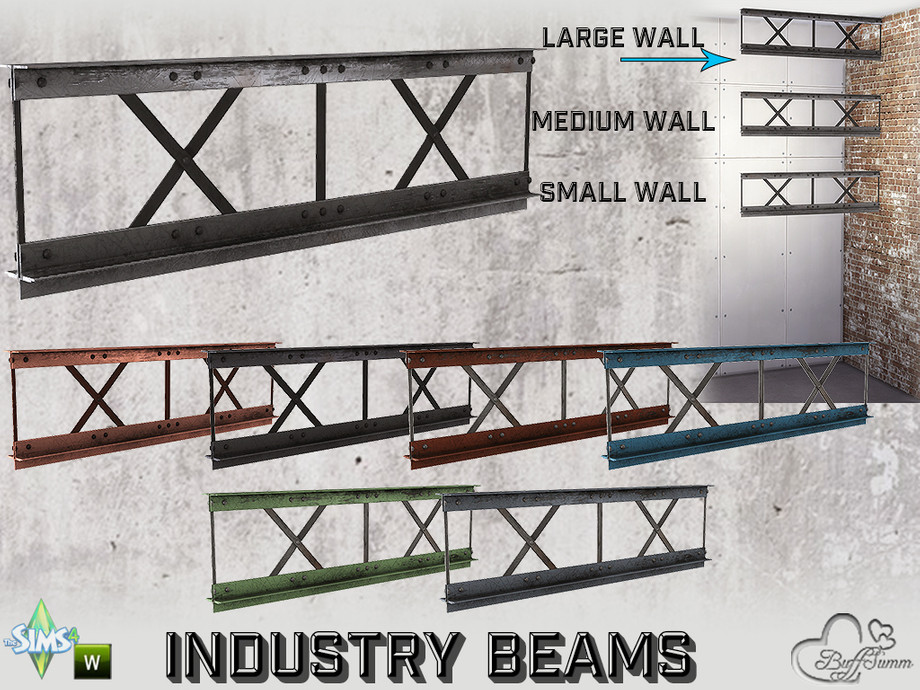 The Sims Resource | Industry Beams Cross 2x1 LW
