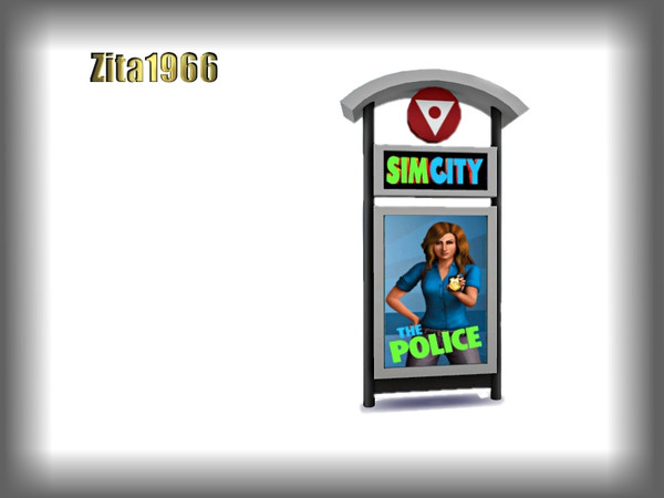 The Sims Resource | POLICE STATION SIGN