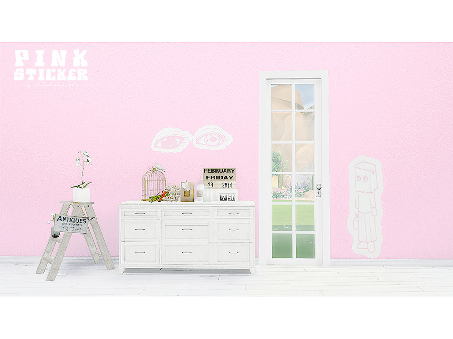 The Sims Resource | PINK STICKER set