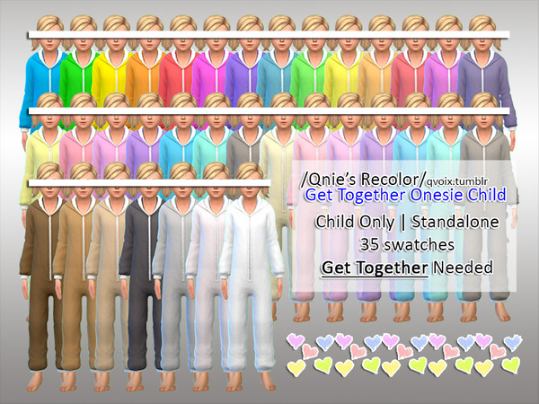 The Sims Resource | Qnie Recolor- EA GTW Onesie Child - Get Together needed