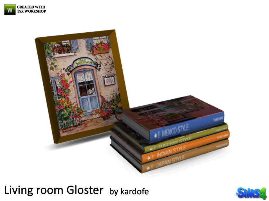 The Sims Resource | kardofe_Living room Gloster_Frame and books