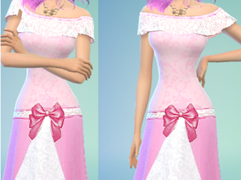 The Sims Resource | Pink Floral Princess Dress