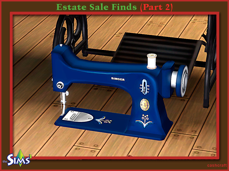 The Sims Resource | Estate Sale Finds Sewing Machine Blue