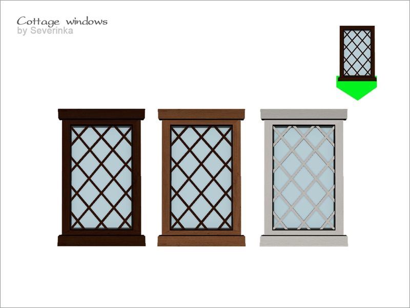 The Sims Resource | Cottage diagonal window 1x1 3