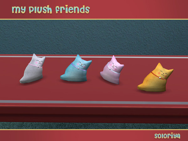 The Sims Resource | My Plush Friends Lazy Cat, Decorative Toy