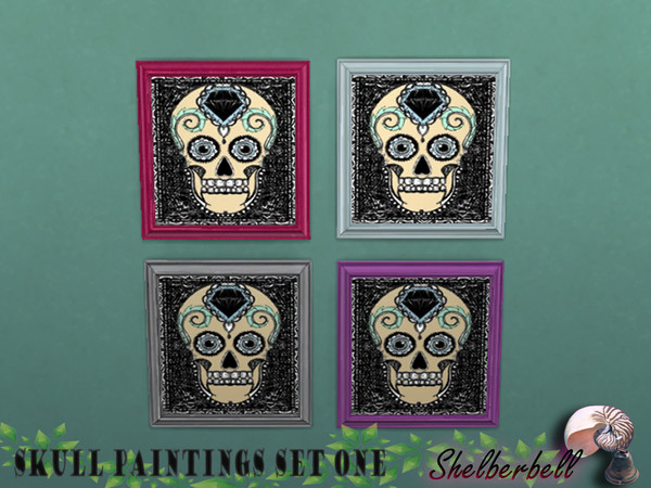 The Sims Resource | Sugar Skull Painting Set One