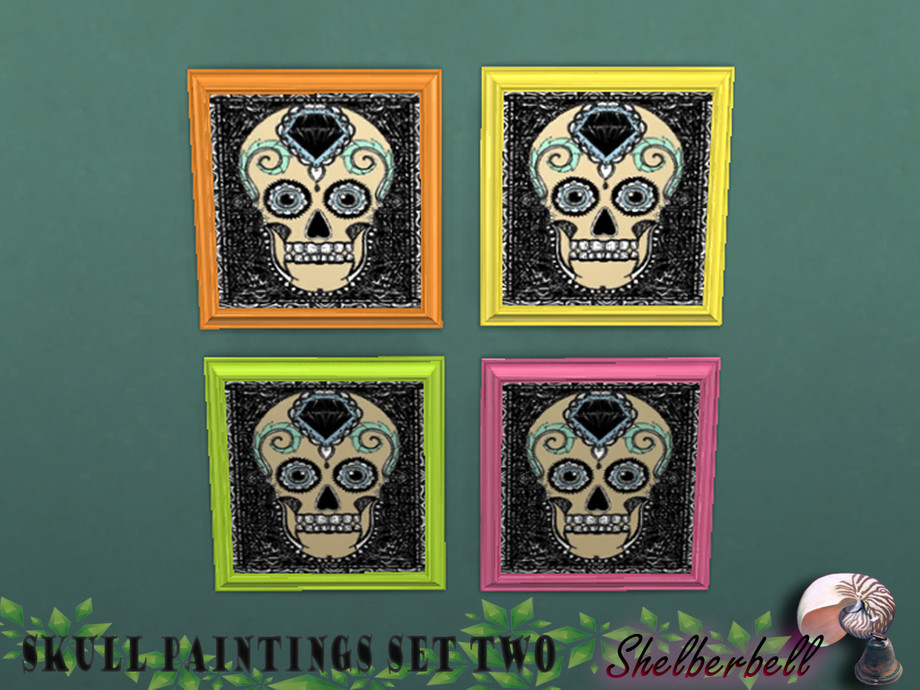 The Sims Resource | Sugar Skull Painting Set Two