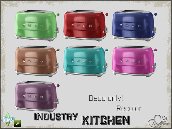 The Sims Resource | Kitchen Industry Toaster 'SMEG' Recolor
