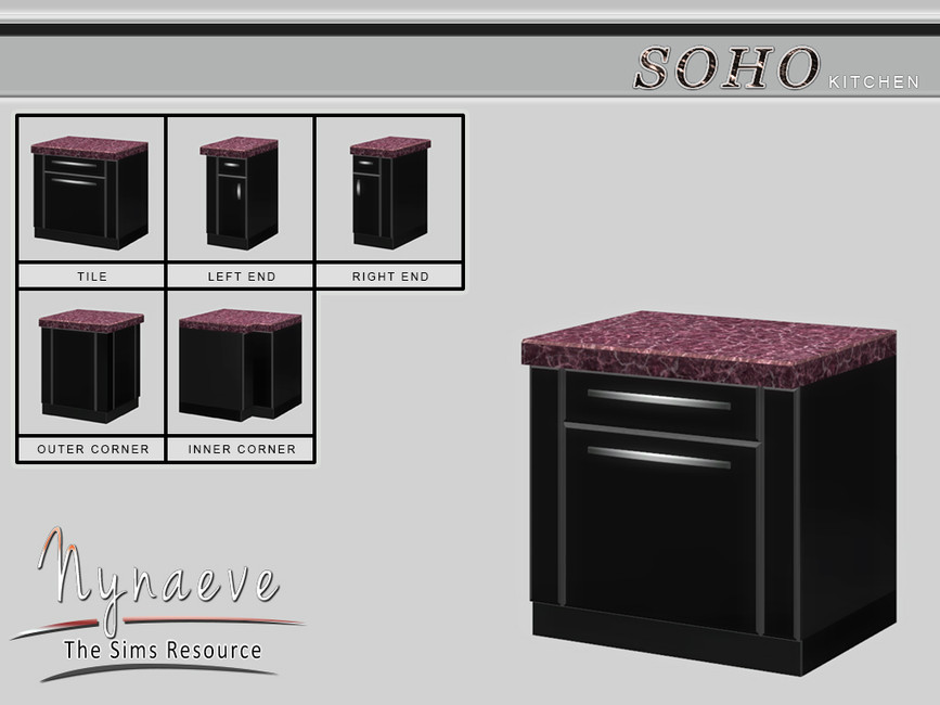 The Sims Resource - Soho Kitchen Counter