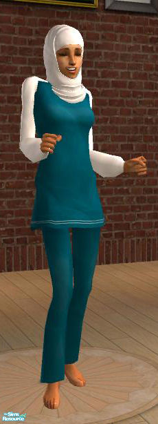 The Sims Resource | The burkini - ocean blue