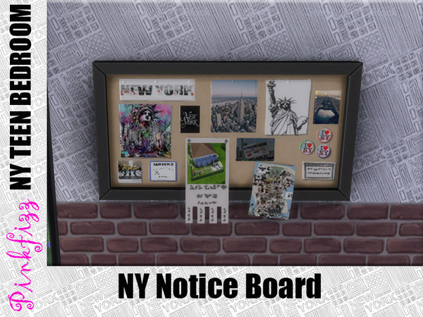 The Sims Resource | Pinkfizz NY Notice Board