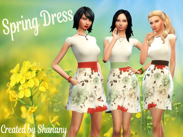 The Sims Resource | Spring Dress - City Living needed
