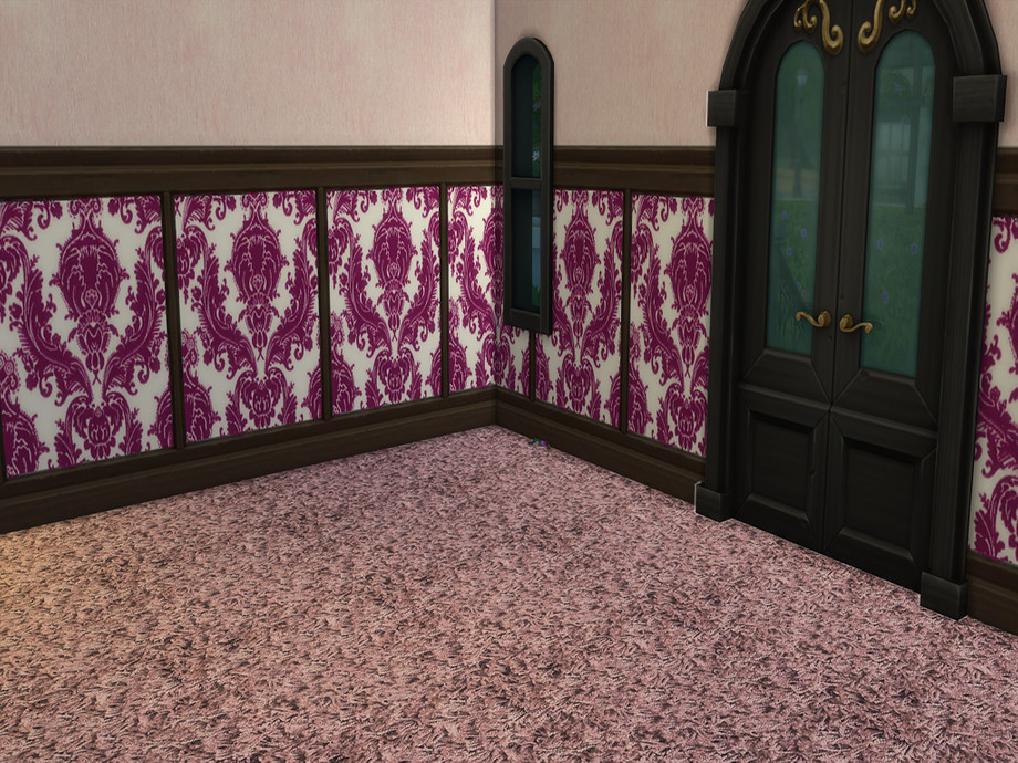 The Sims Resource | Fluffy Carpet With Baroque wallpaper
