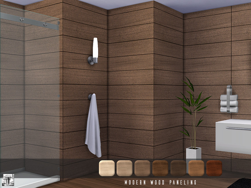 The Sims Resource - Modern Wood Paneling