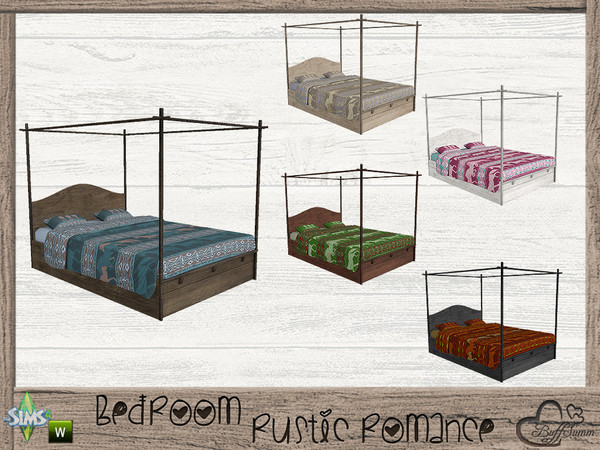 The Sims Resource - Bedroom Rustic Romance Doublebed