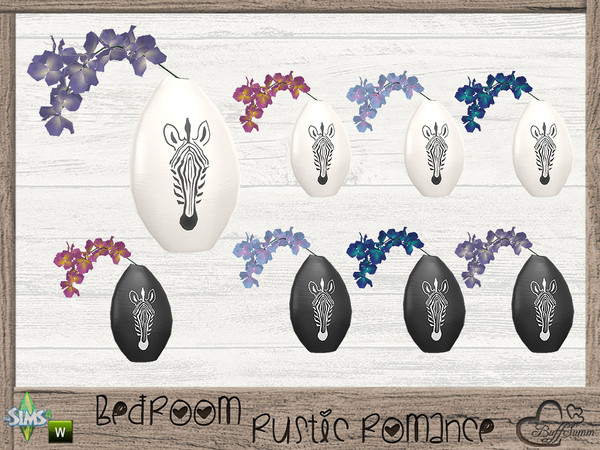 The Sims Resource | Bedroom Rustic Romance Deco Orchid 'Zebra'