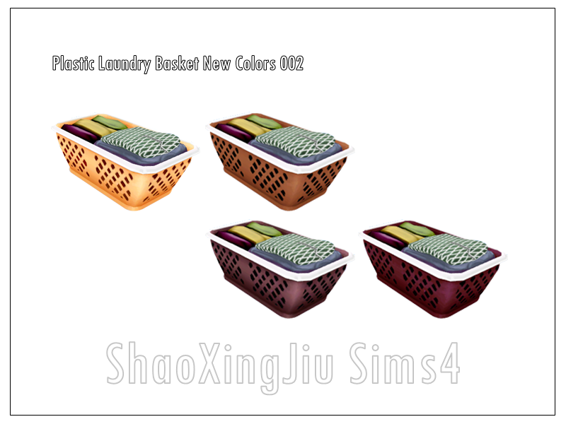 The Sims Resource | Plastic Laundry Basket New Colors 002