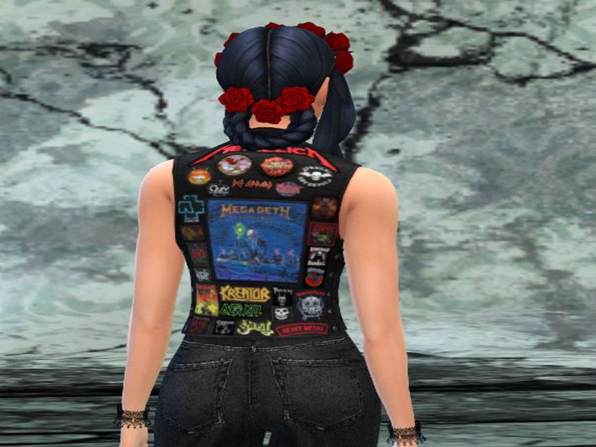 The Sims Resource - Heavy Metal Battle Vest m/