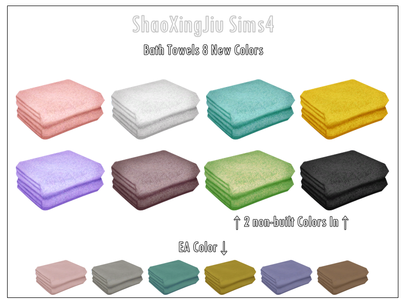 The Sims Resource | Bath Towels 8 New Colors