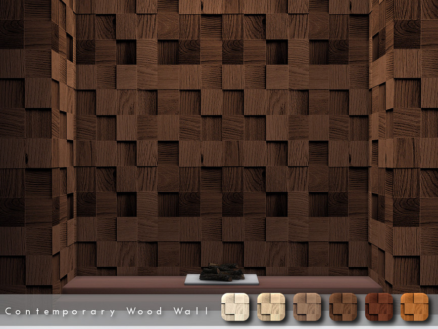 The Sims Resource - Contemporary Wood Wall
