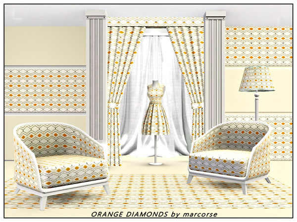 The Sims Resource | Orange Diamonds_marcorse