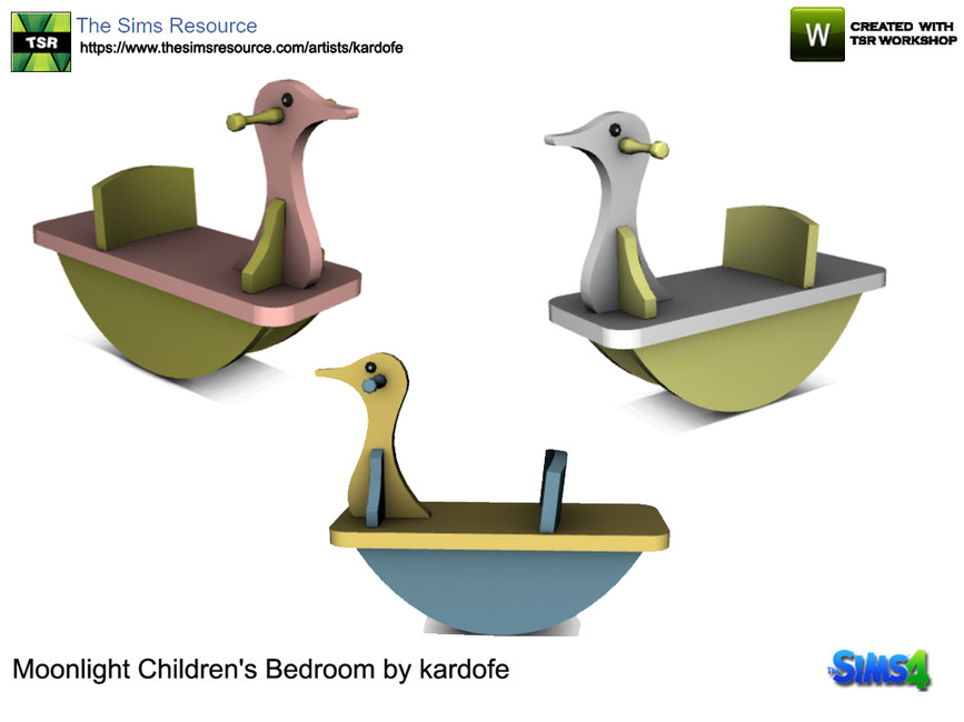 The Sims Resource - kardofe_Moonlight Children's Bedroom_Toy rocker
