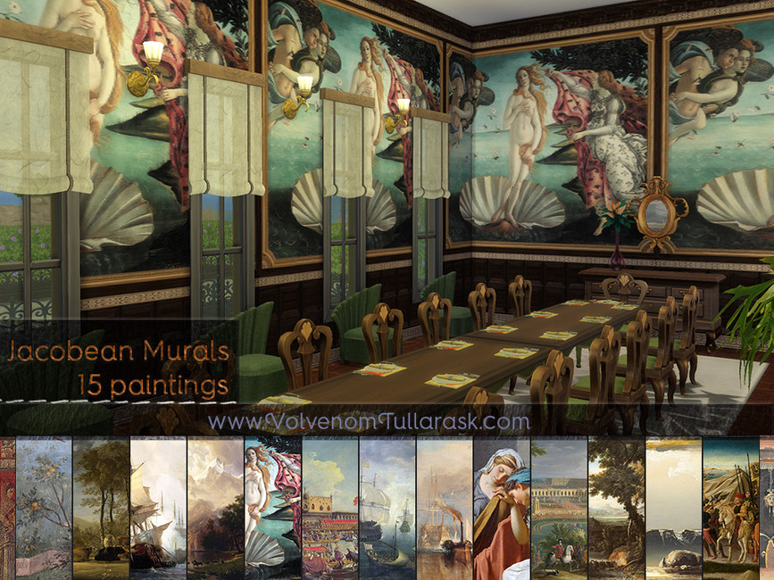 The Sims Resource - Wentworth Dark Wood Murals